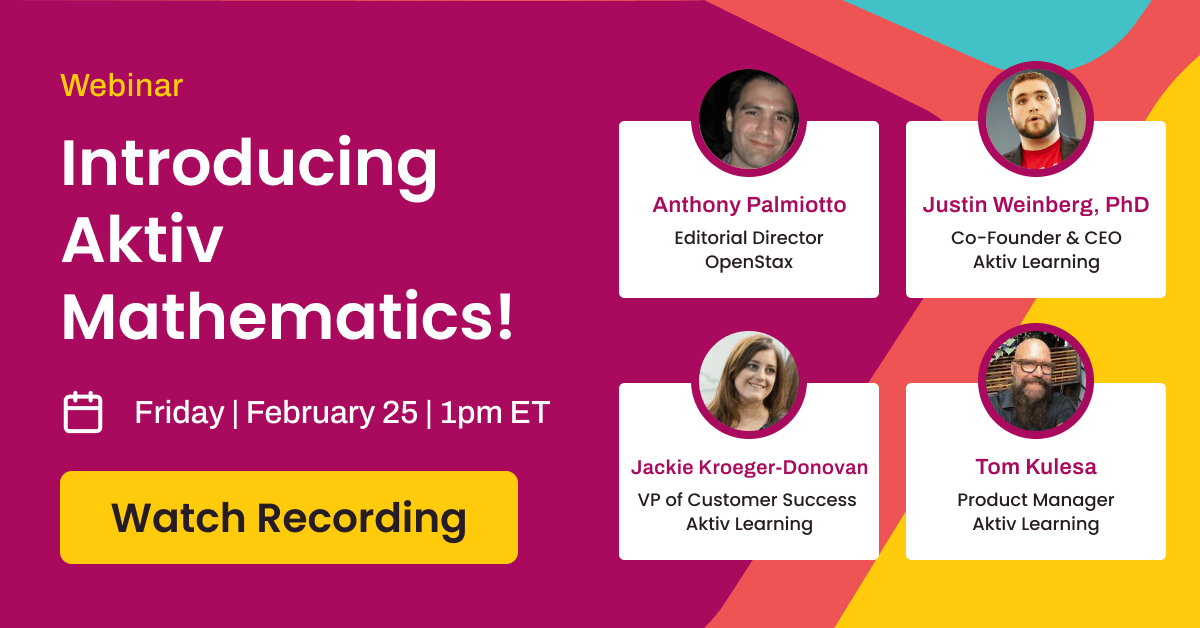 Introducing Aktiv Mathematics Webinar Video – Aktiv Learning – Watch ...